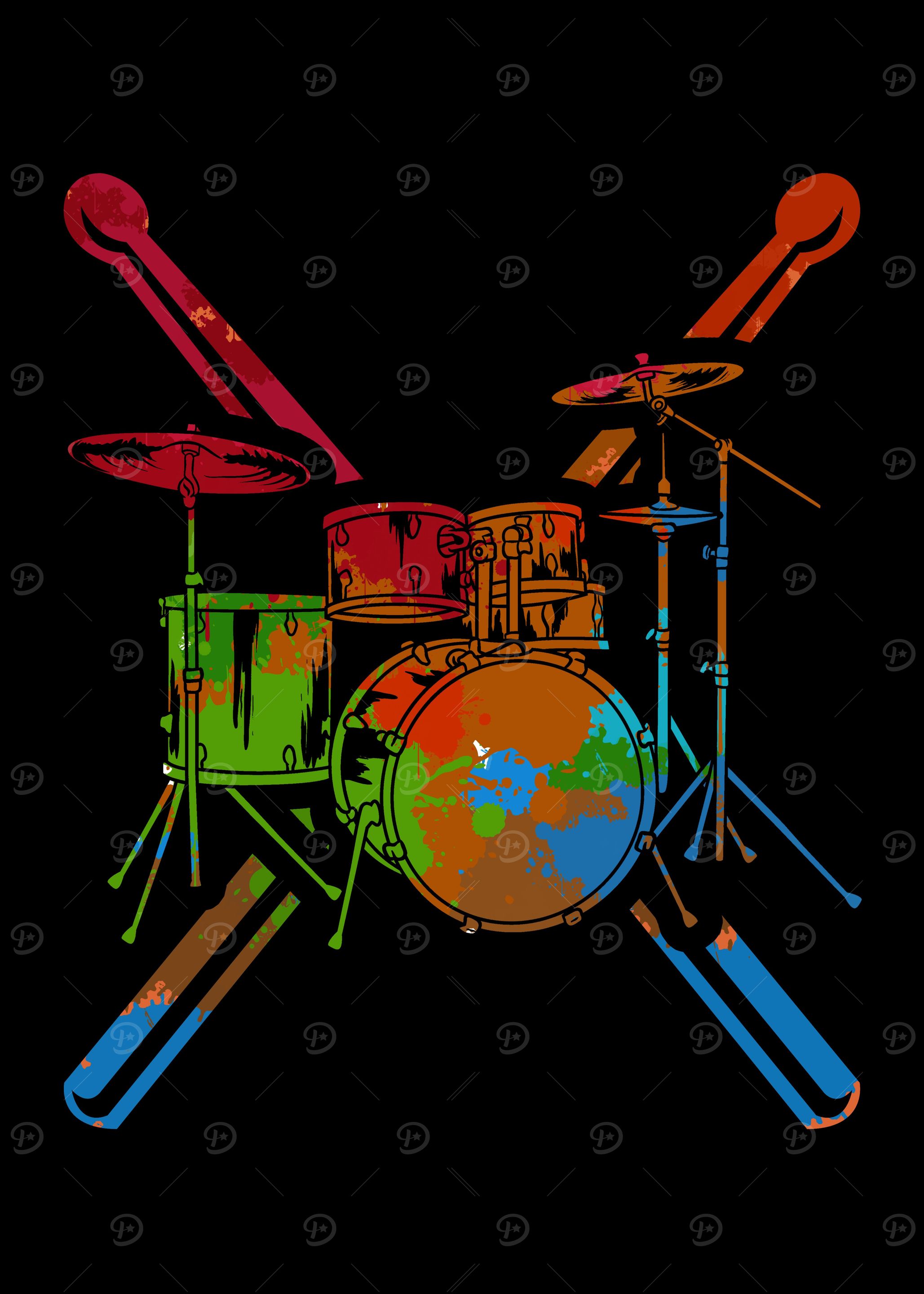 'Drum Set Percussion ' Poster, picture, metal print, paint by ...