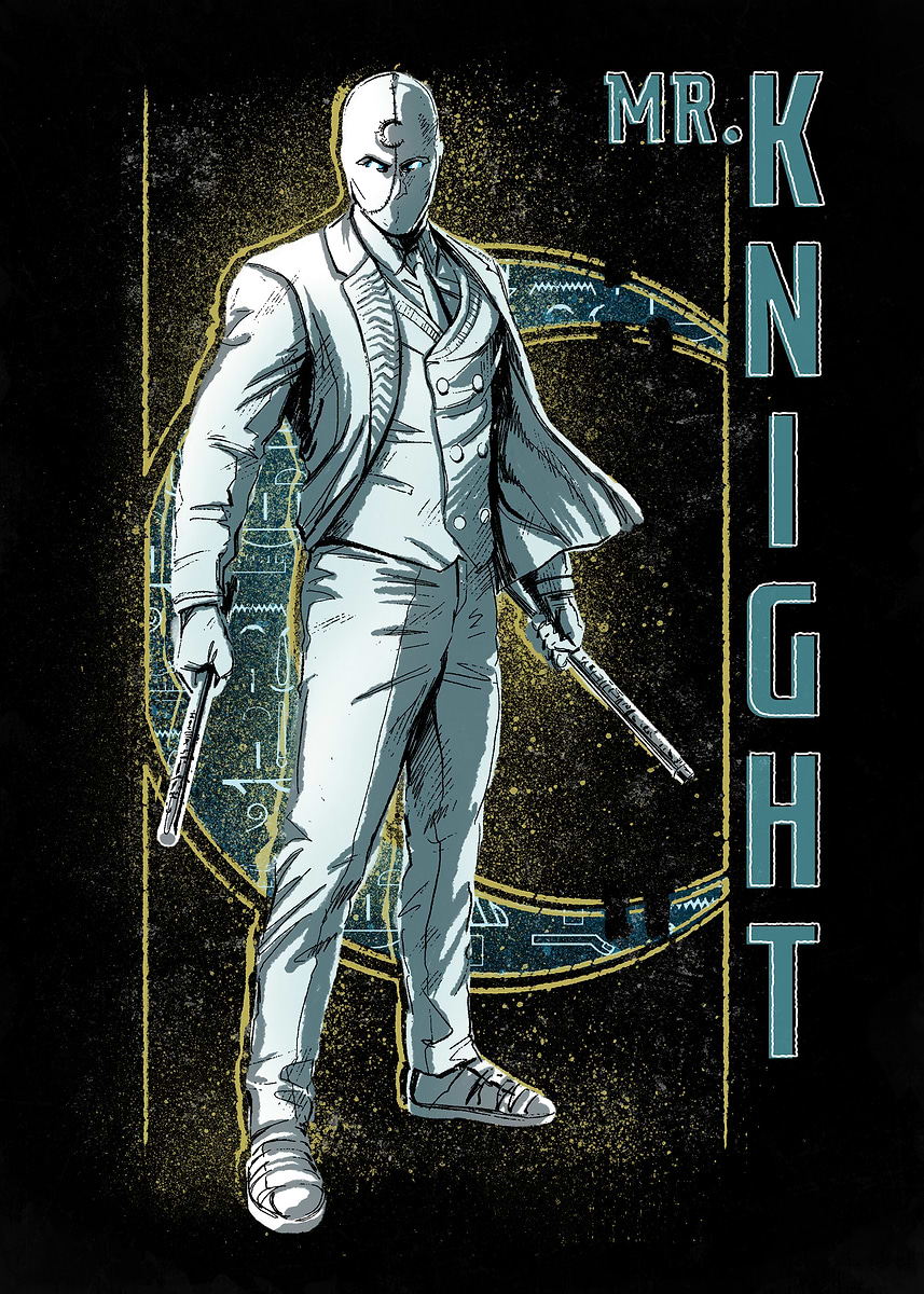 'Mr Knight silhouette' Poster, picture, metal print, paint by Marvel ...