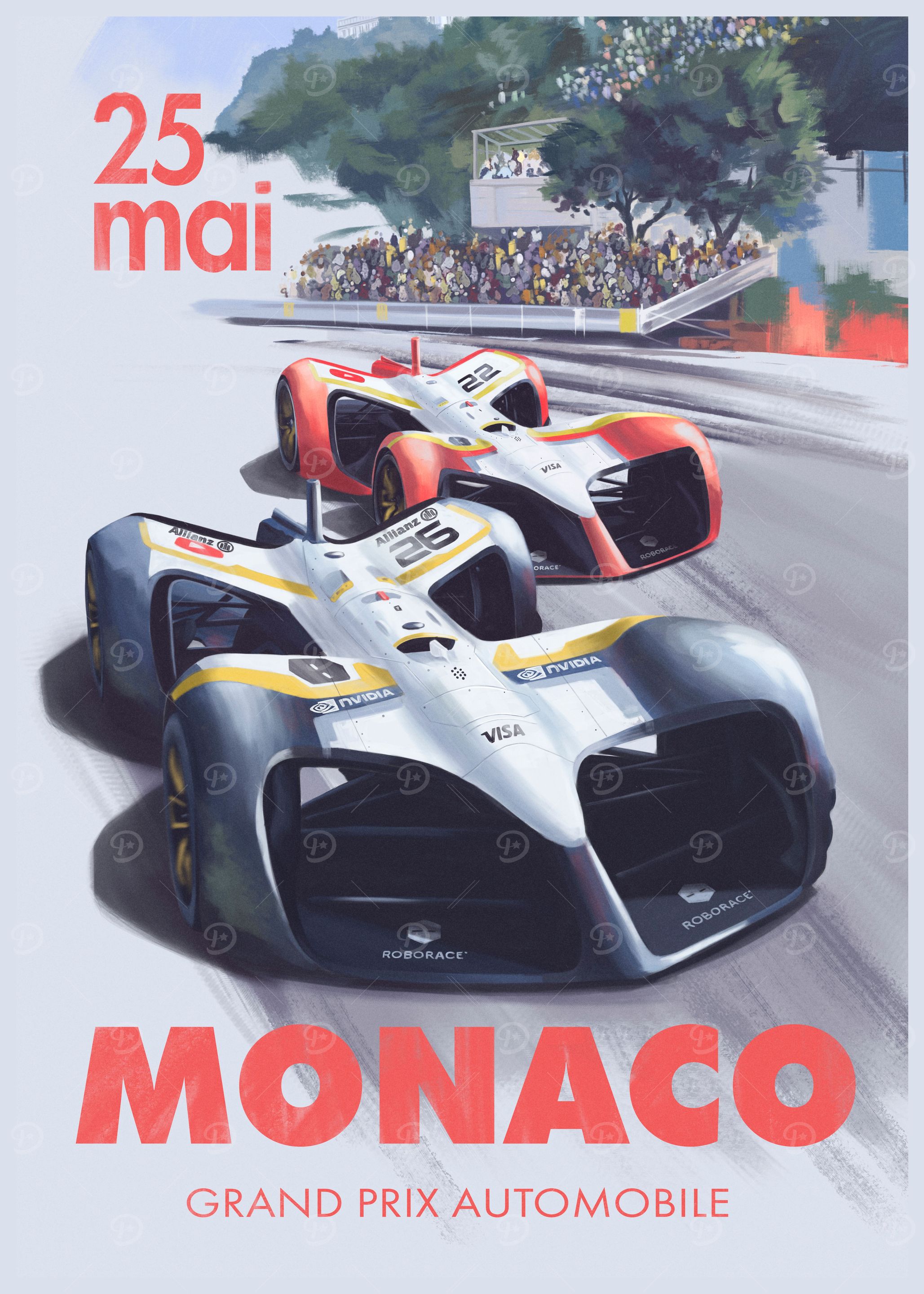 'Roborace poster 1 ' Poster, picture, metal print, paint by Anna Butova ...
