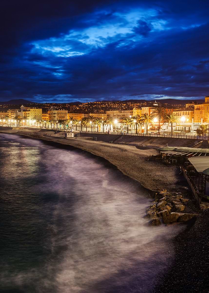 'Nice City By Night' Poster, picture, metal print, paint by Socratubik ...