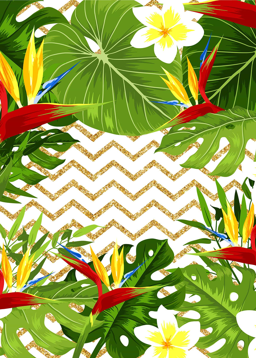 'Tropical Summer Pattern 01' Poster, picture, metal print, paint by ...