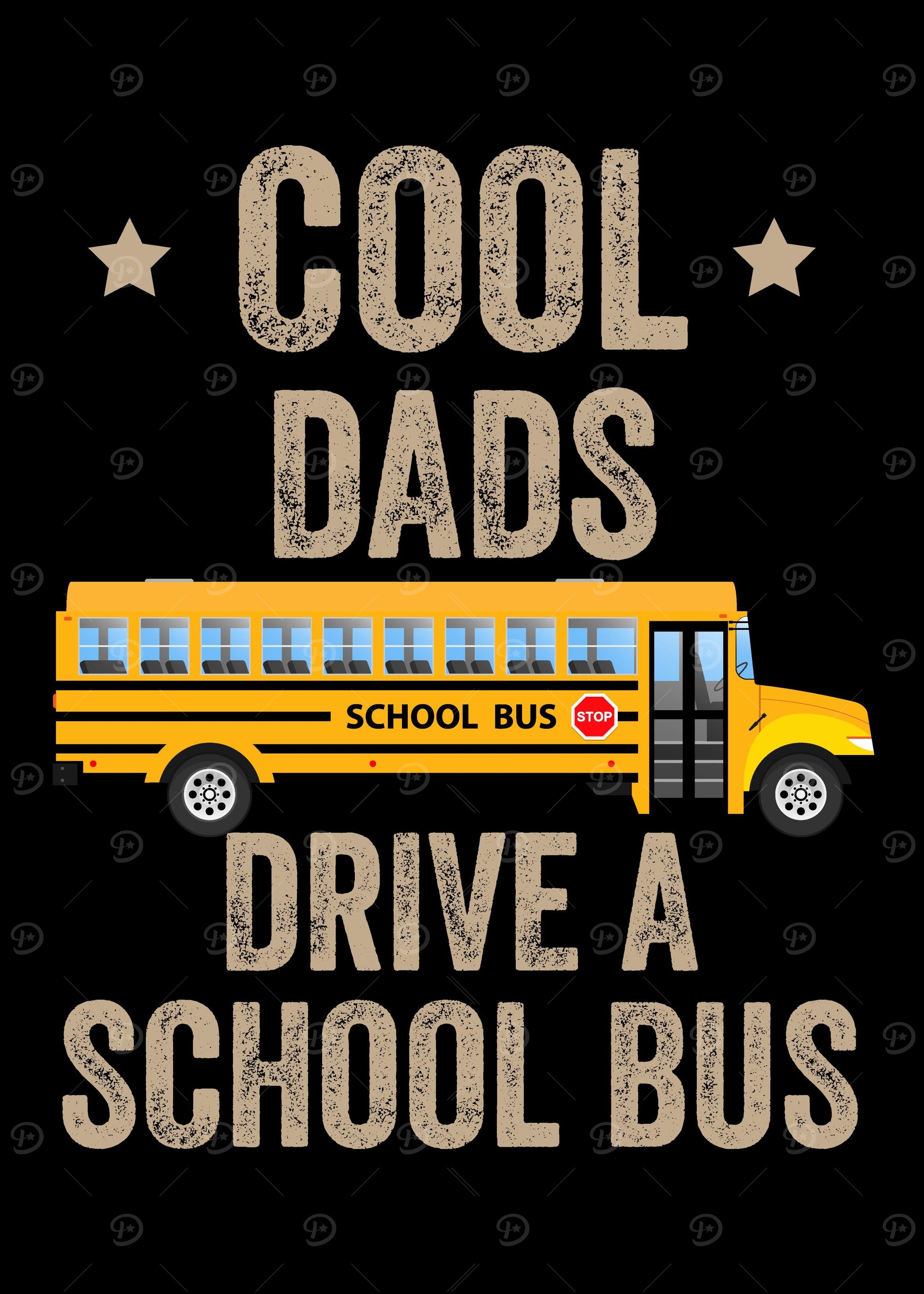 'Cool Dads Drive School Bus' Poster, picture, metal print, paint by ...