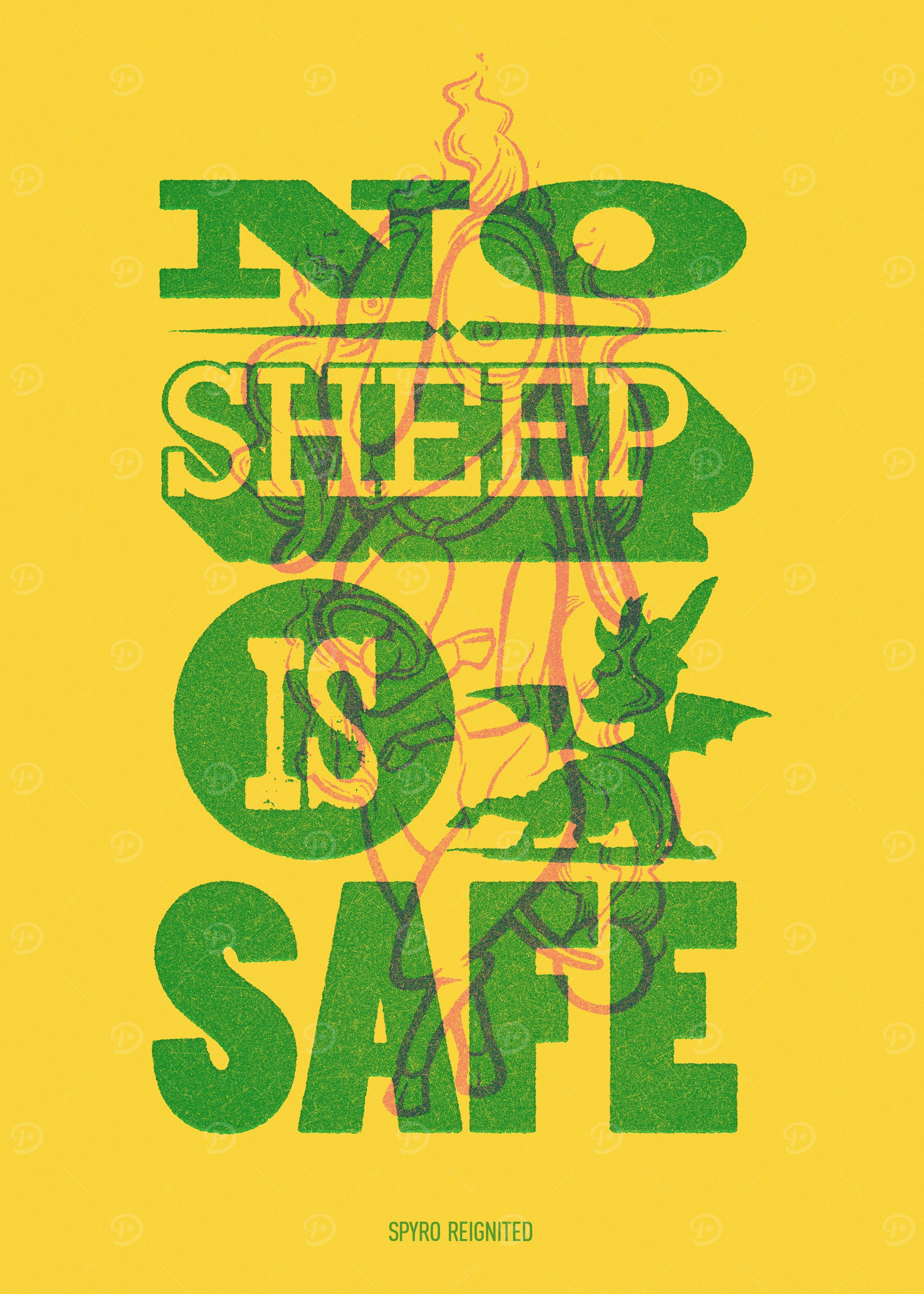 'No sheep is safe' Poster, picture, metal print, paint by Spyro The ...