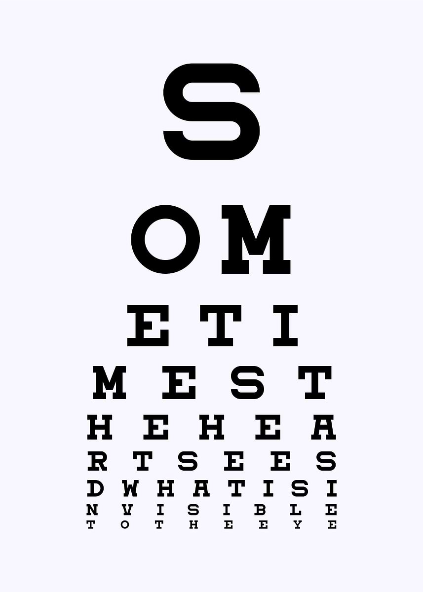 'Vision eye test chart' Poster, picture, metal print, paint by ...