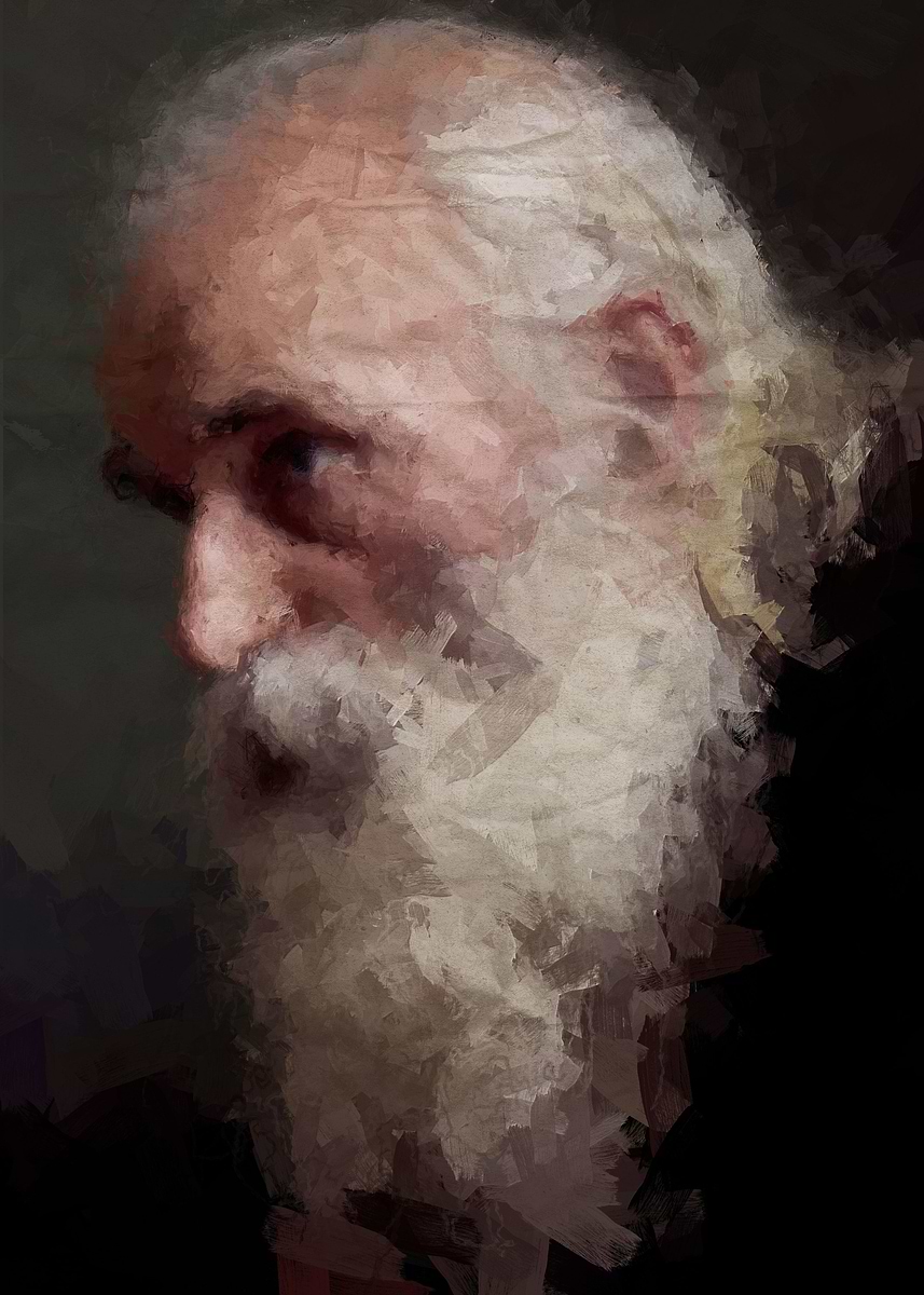 'Old man portrait' Poster, picture, metal print, paint by Vetala | Displate