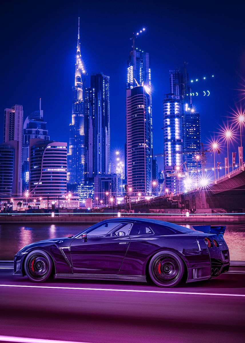 'Night Ride' Poster, picture, metal print, paint by Gewwz | Displate