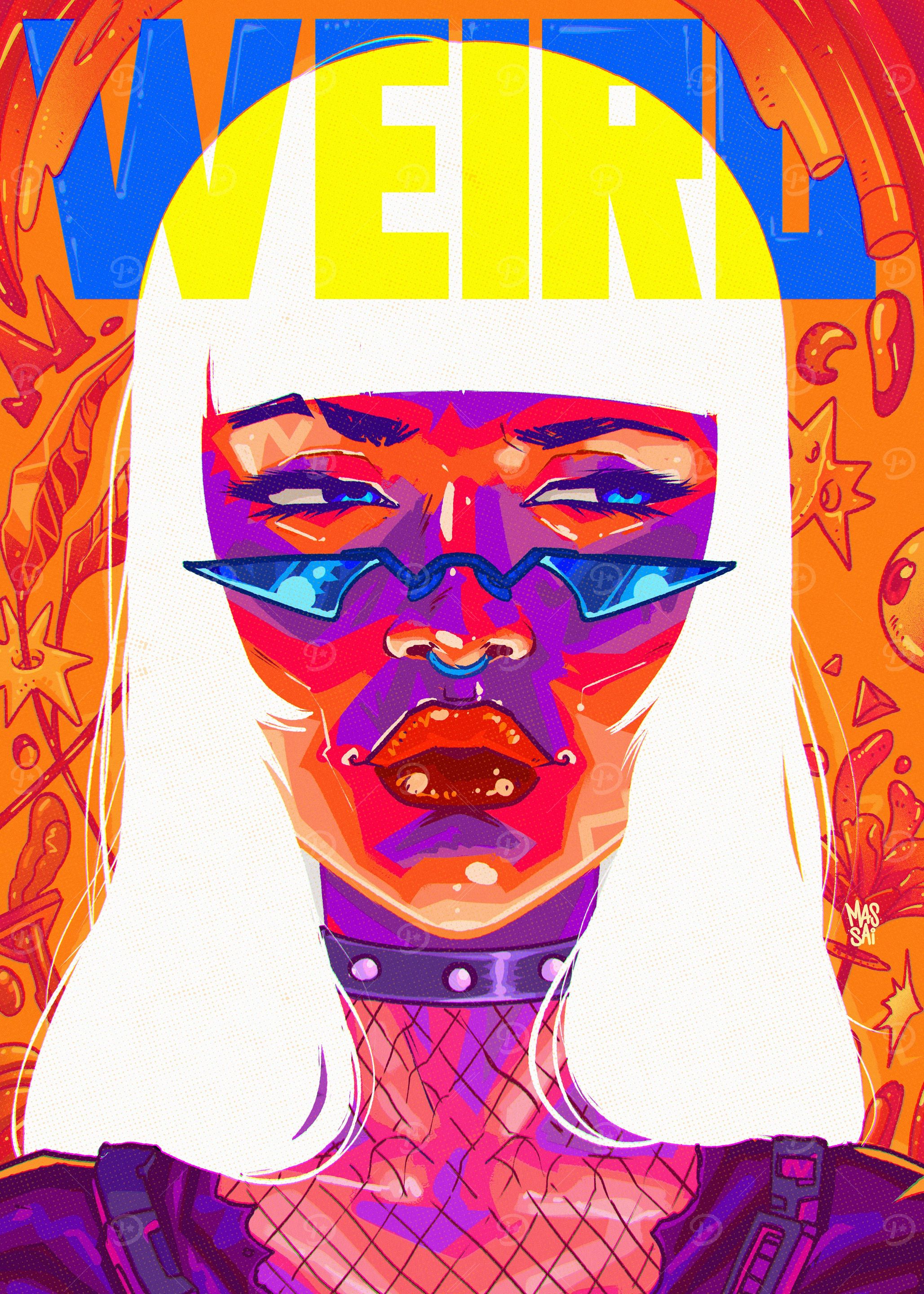 'Weird' Poster, picture, metal print, paint by Massai | Displate
