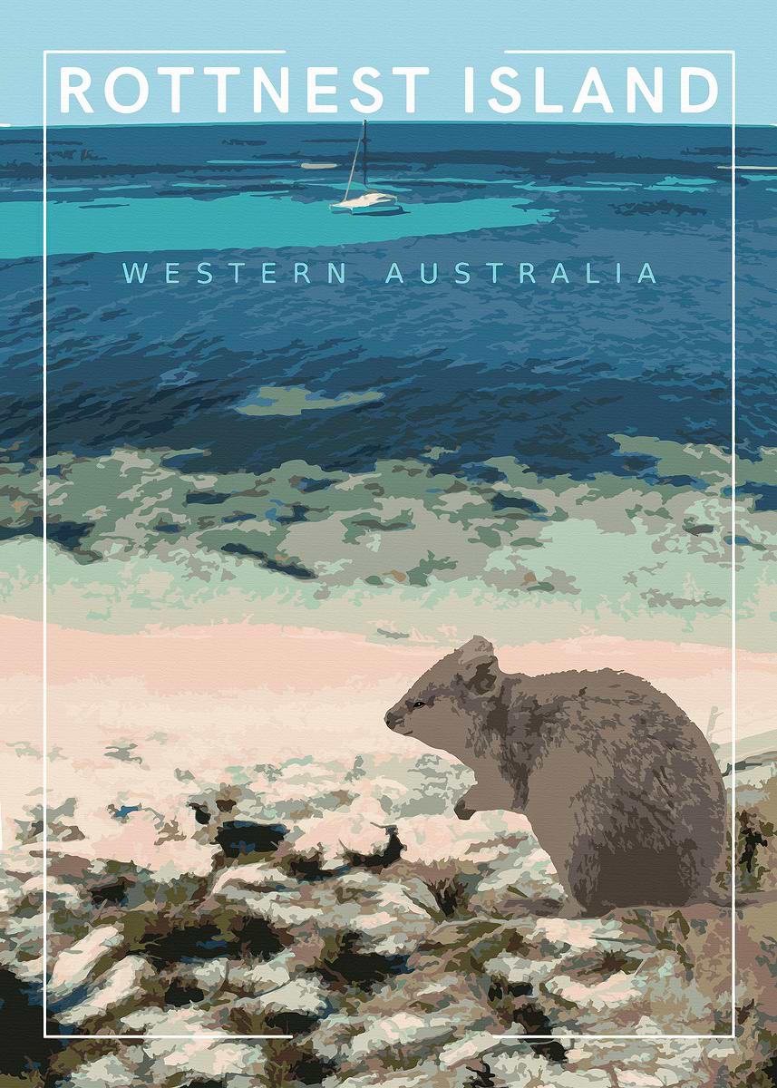 'Rottnest Island' Poster, picture, metal print, paint by TSA STUDIO ...