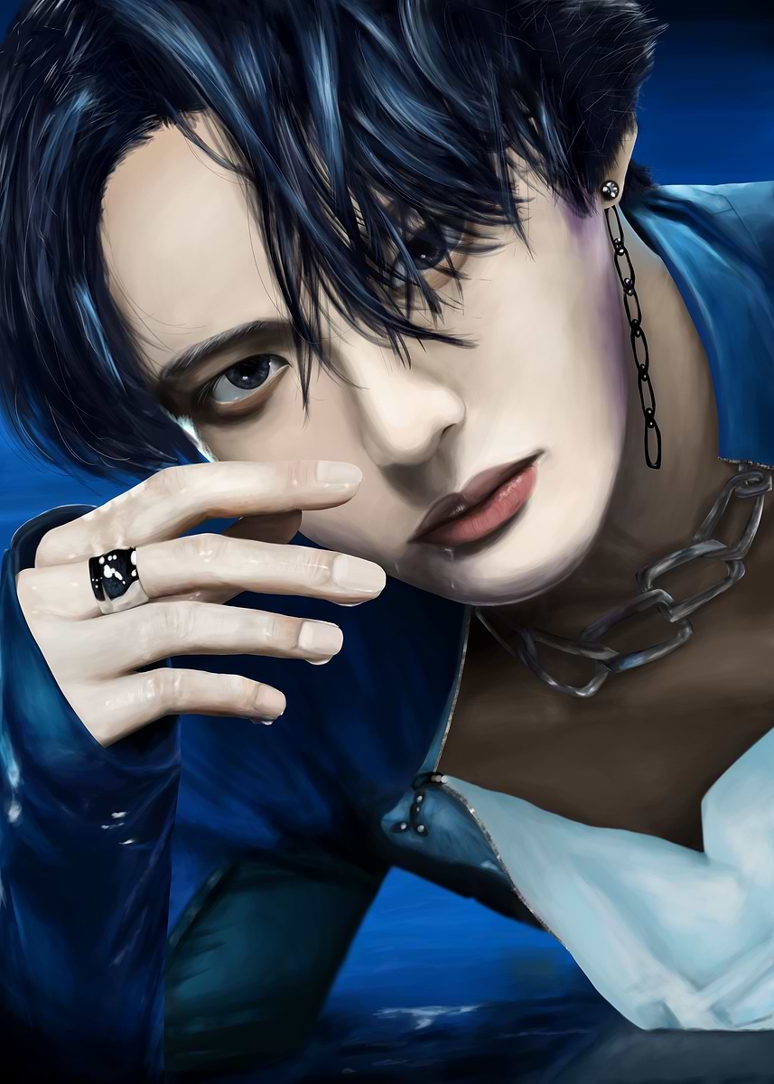 'Seonghwa of ATEEZ' Poster, picture, metal print, paint by Victoria Uy ...