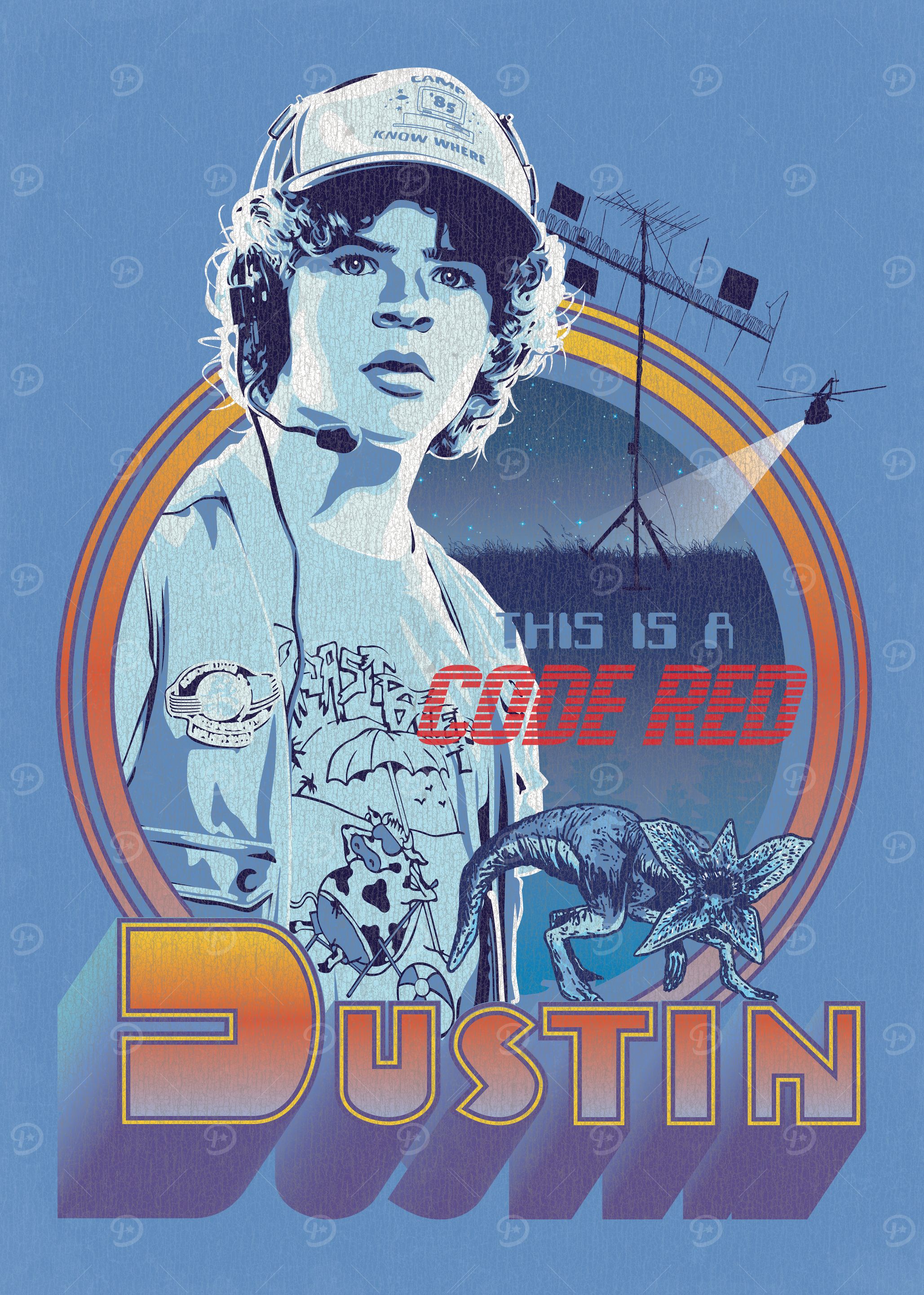 'Dustin Code Red' Poster, picture, metal print, paint by Stranger ...