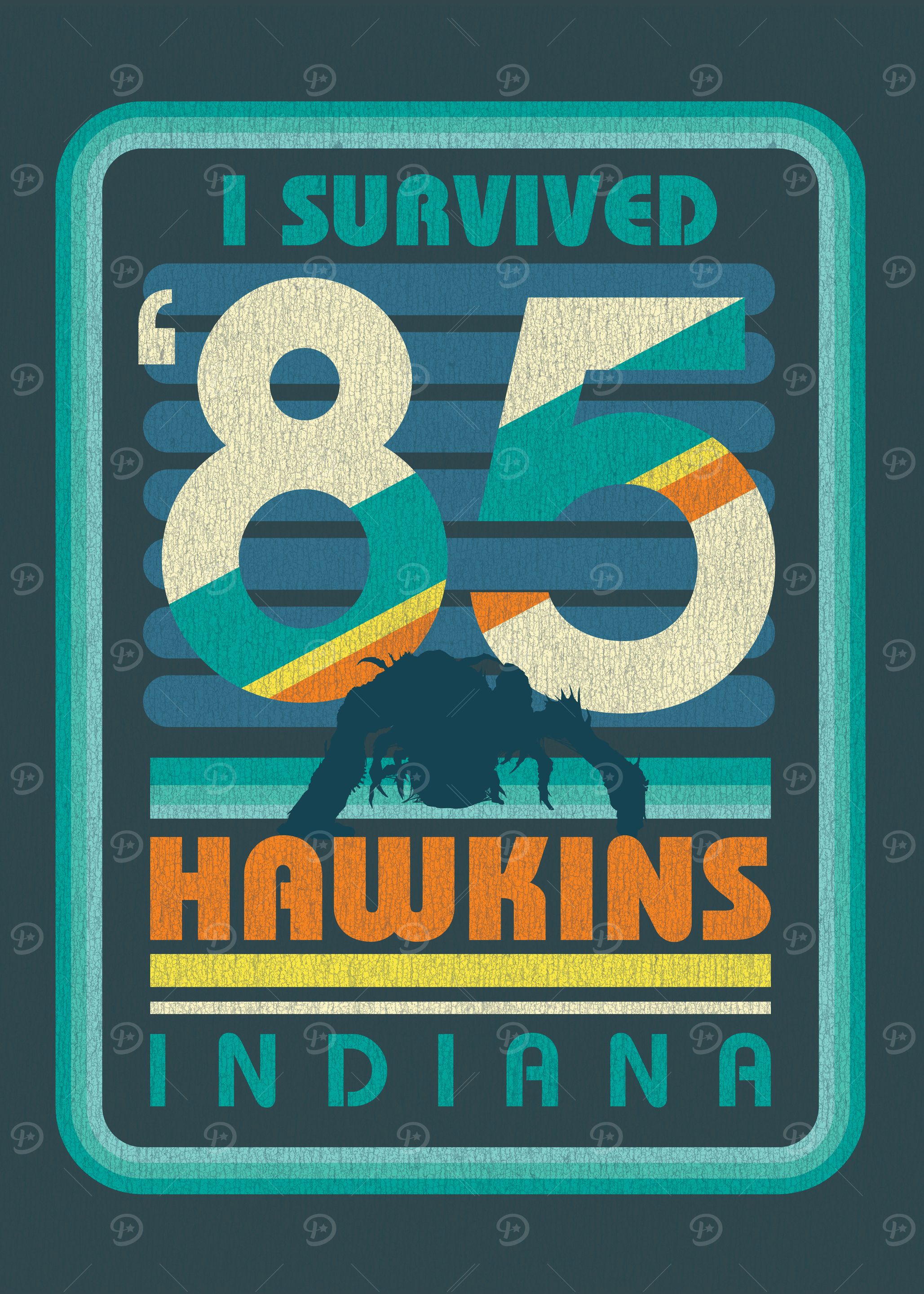 'I survived '85 Hawkins' Poster, picture, metal print, paint by ...
