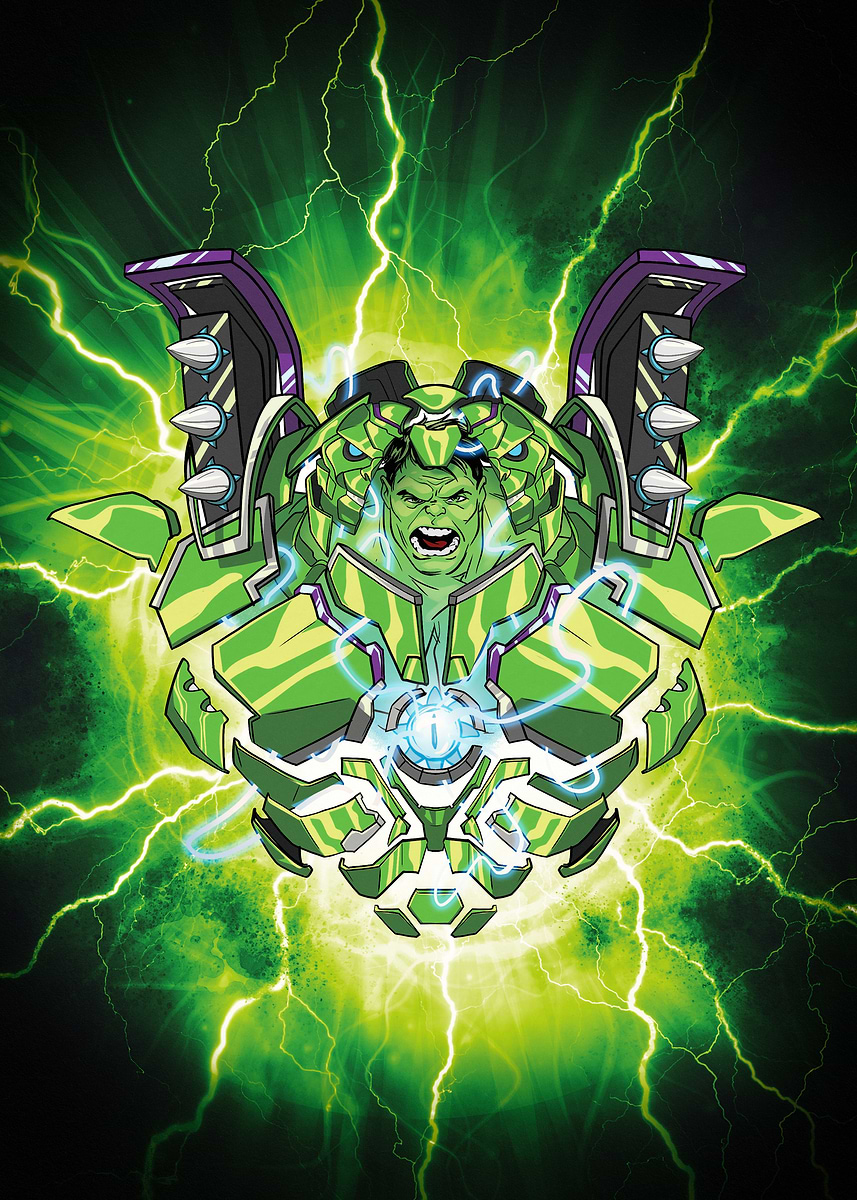 'Hulk Thunder' Poster, picture, metal print, paint by Marvel | Displate