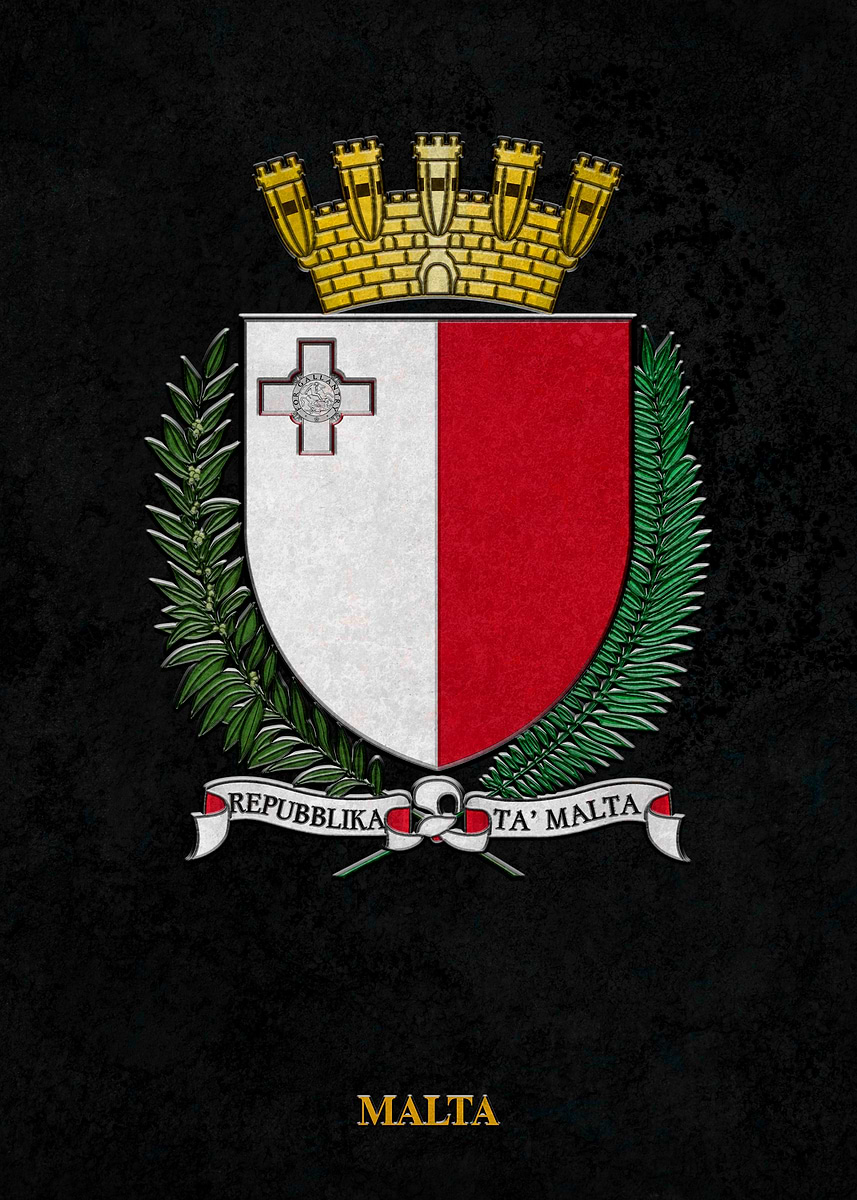 'Arms of Malta' Poster, picture, metal print, paint by Ferit Kurt ...