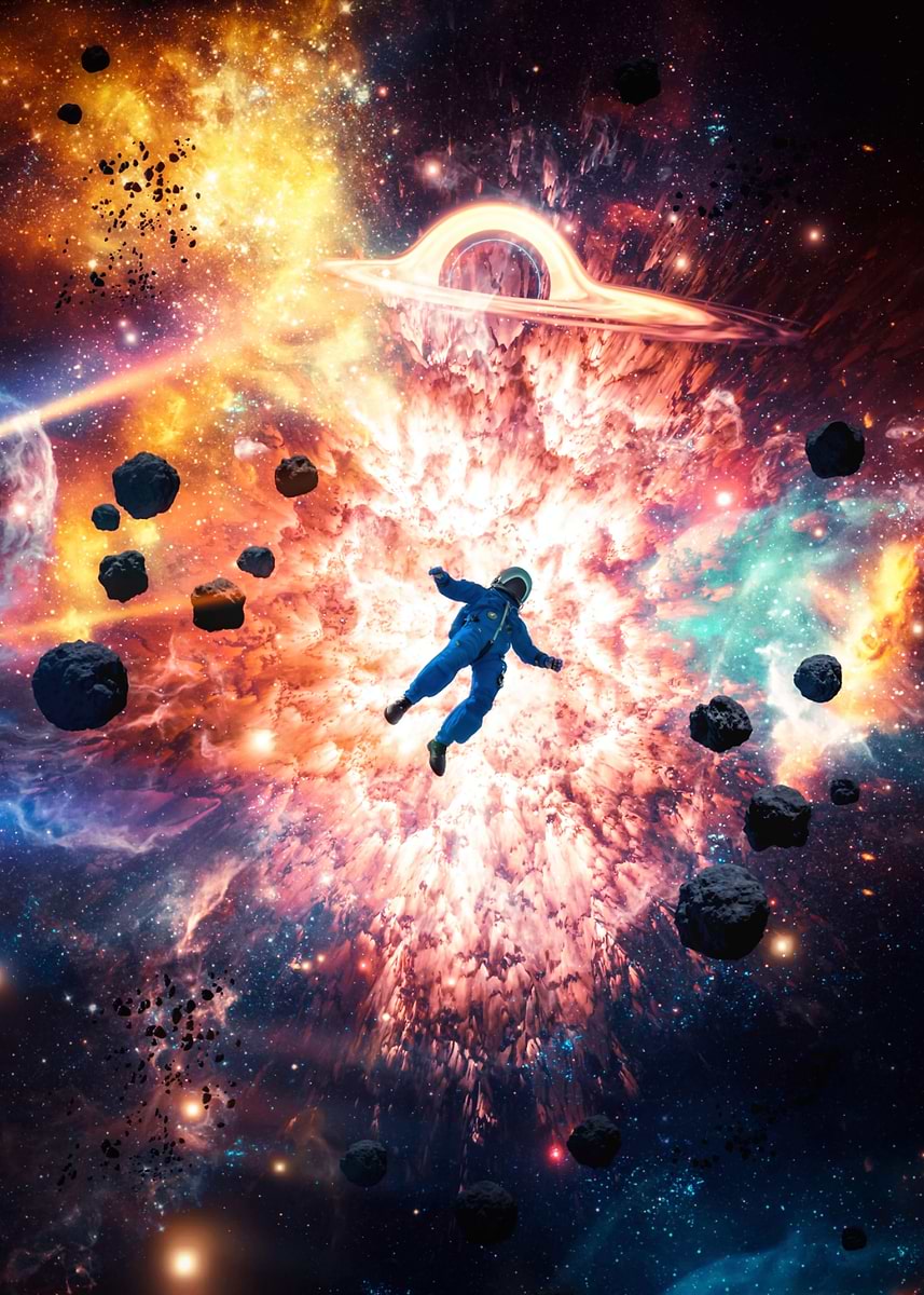 'Space Explosion Astronaut' Poster, picture, metal print, paint by Gen ...