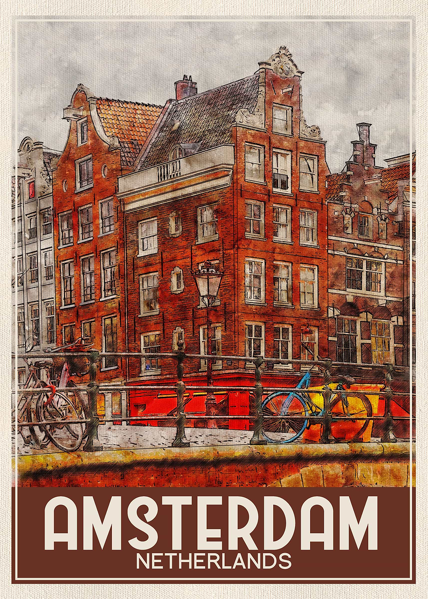 'Amsterdam Netherlands' Poster, picture, metal print, paint by FAA ...