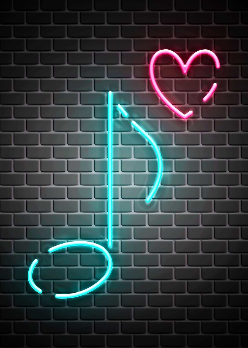 'Musical neon quotes' Poster, picture, metal print, paint by deidrera ...