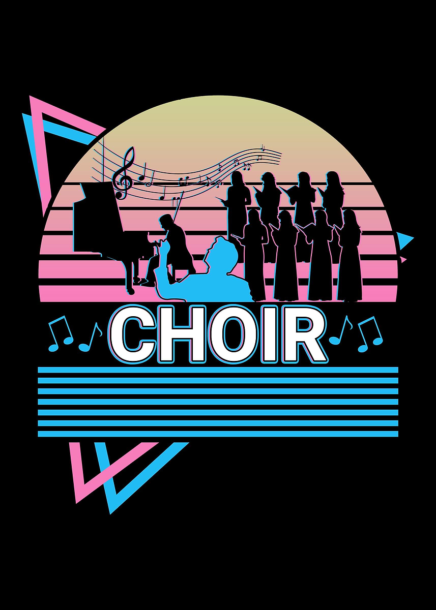 'Choir Chorister Retro' Poster, picture, metal print, paint by ...