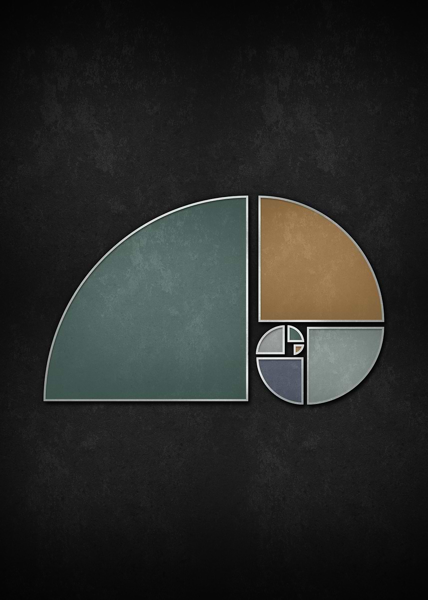 'Fibonacci Spiral Geometry' Poster, picture, metal print, paint by ...
