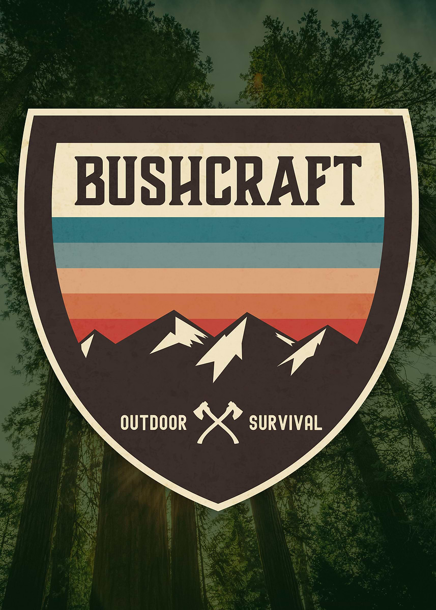 'Bushcraft Outdoor Survival' Poster, picture, metal print, paint by ...