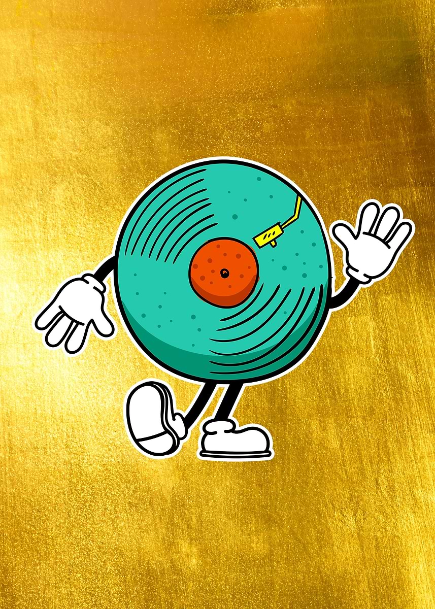 'Vinyl Records Lovers Retro' Poster, picture, metal print, paint by ...