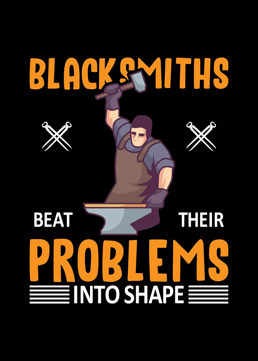 'Blacksmith Blacksmithing' Poster, picture, metal print, paint by ...