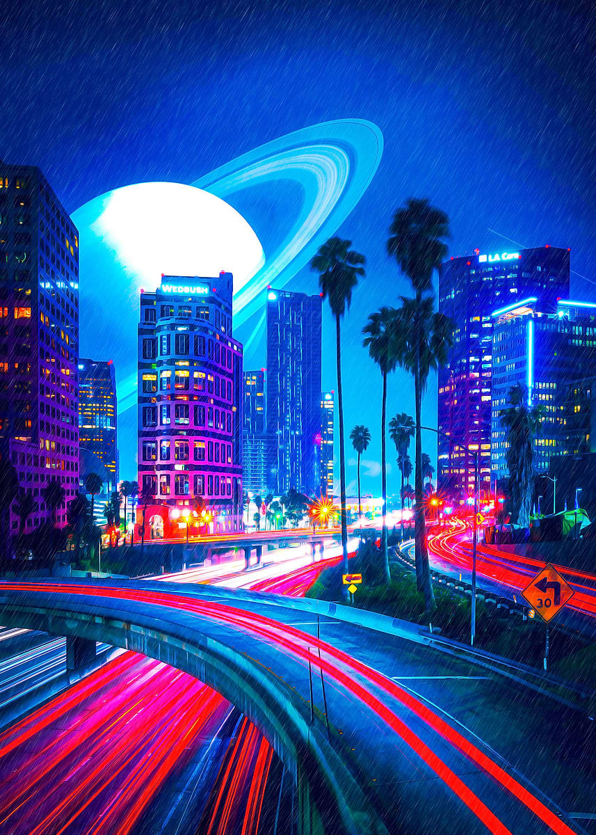 'Saturn Beach' Poster, picture, metal print, paint by James Garcia ...