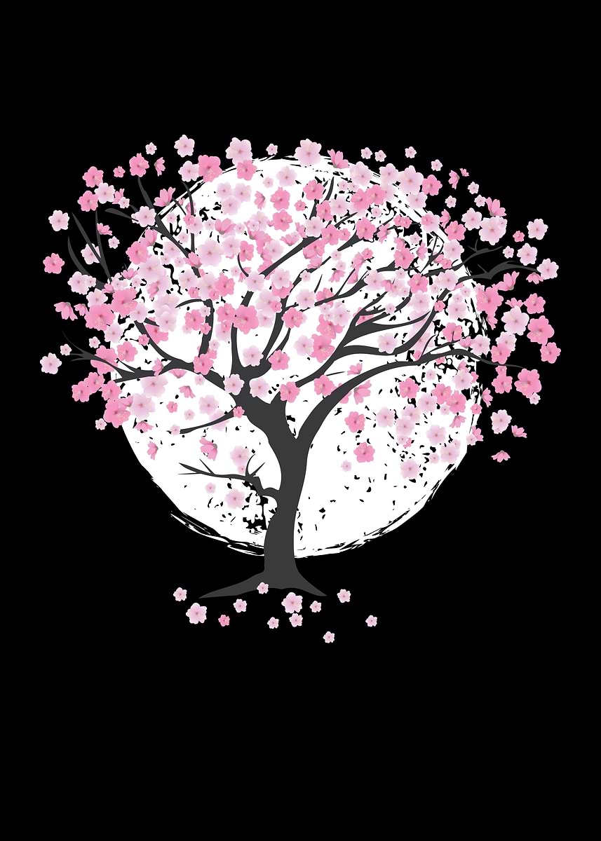 'Cherry Tree' Poster, picture, metal print, paint by Mooon | Displate