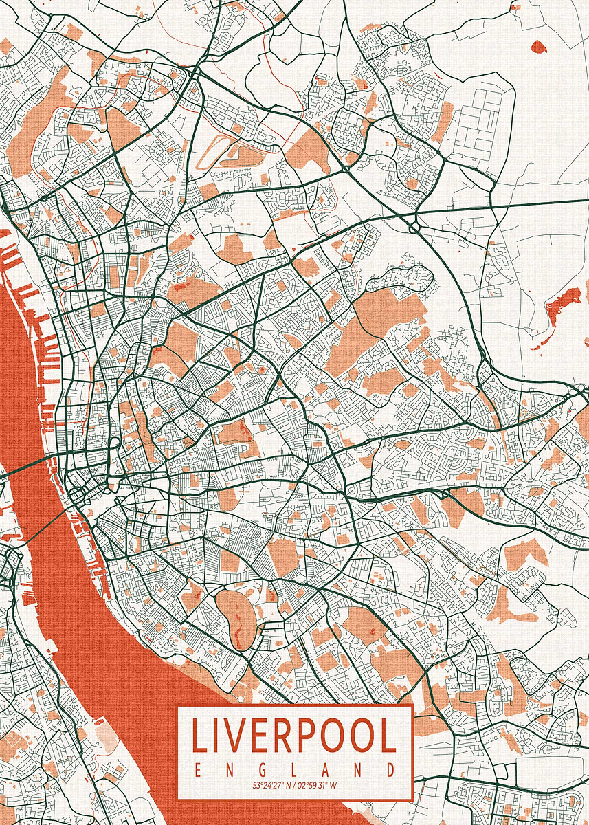 'Liverpool Map Bohemian' Poster, picture, metal print, paint by deMAP ...