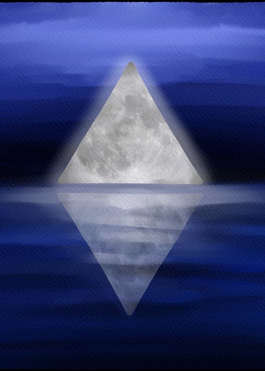 'Triangle moon' Poster, picture, metal print, paint by Ooka | Displate