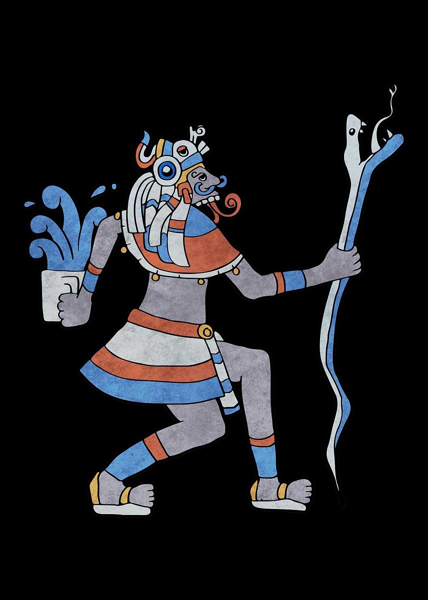 'Tlaloc Aztec Rain God' Poster, picture, metal print, paint by ...