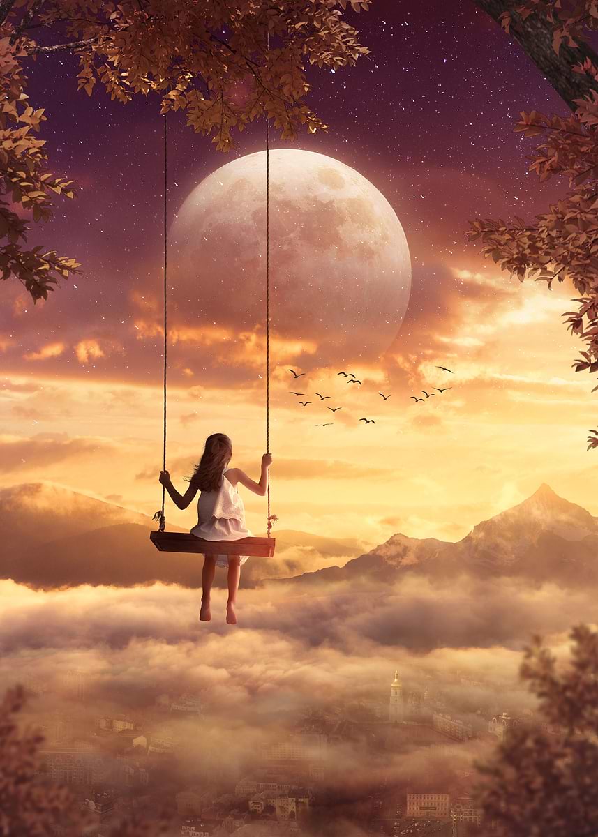 'Swinging' Poster, picture, metal print, paint by VA Visuals | Displate