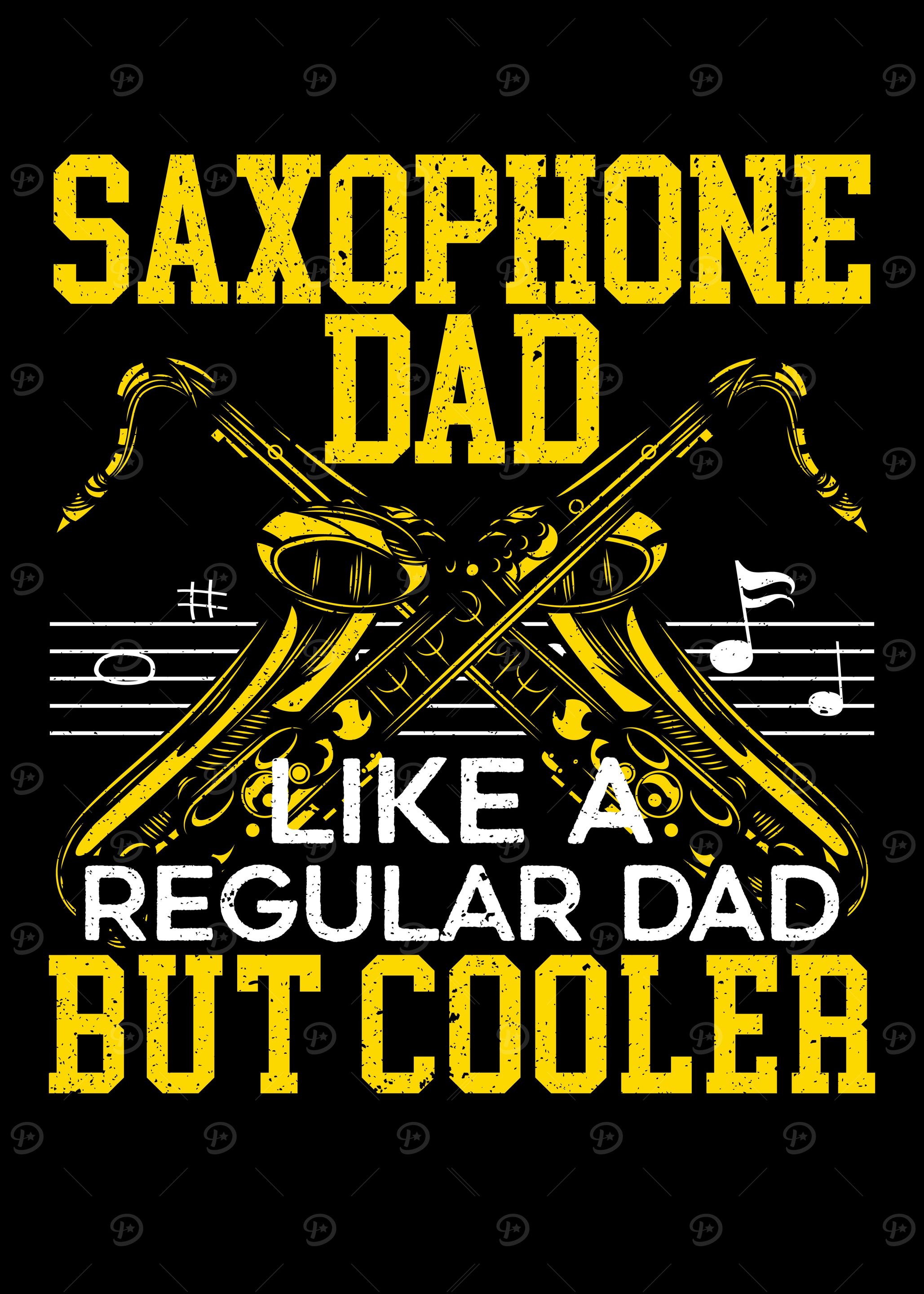 'Saxophone Dad' Poster, picture, metal print, paint by NAO | Displate
