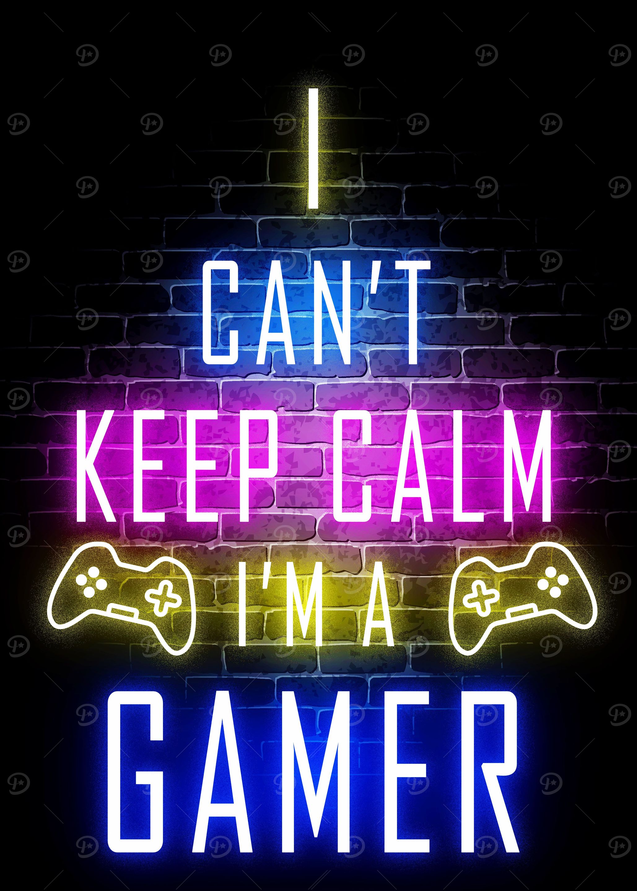 'Game quote keep calm gamer' Poster, picture, metal print, paint by ...