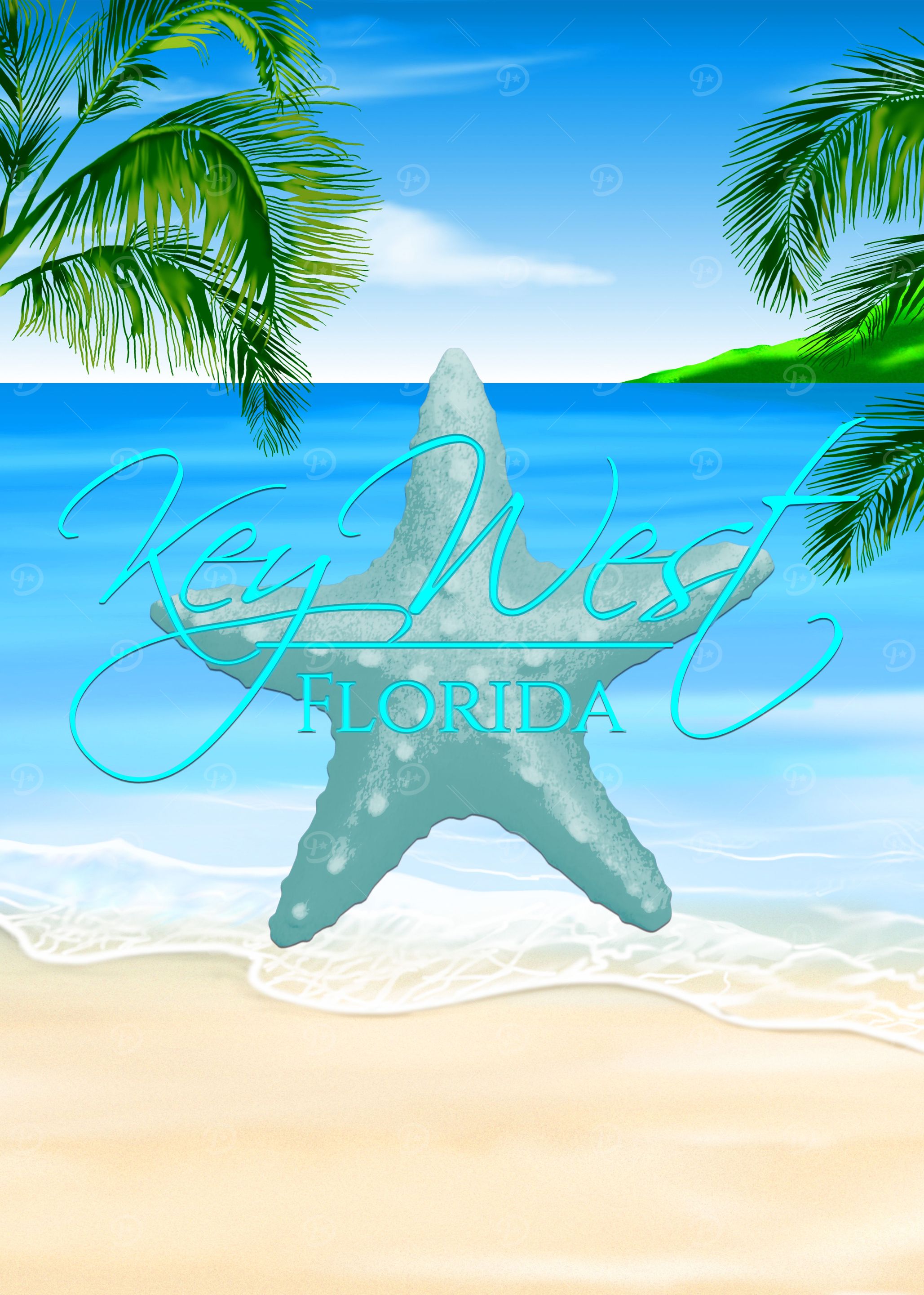 'Key West Florida Starfish' Poster, picture, metal print, paint by ...