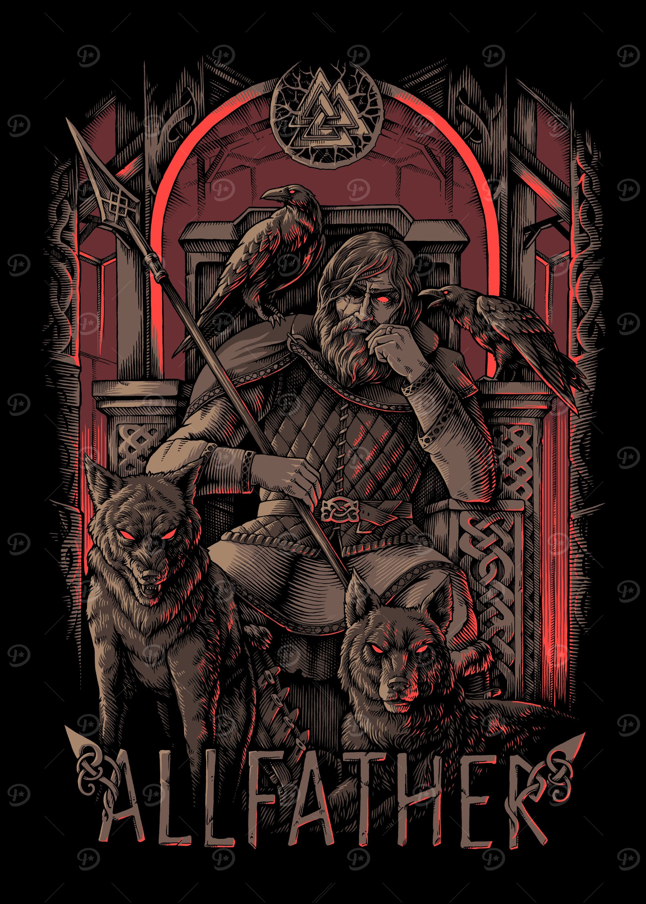 'Viking Odin Valhalla Norse' Poster, picture, metal print, paint by ...