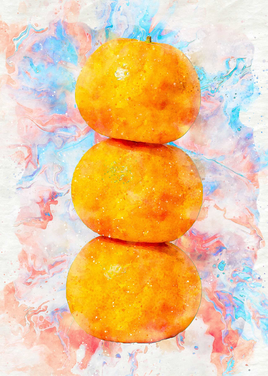 'Orange Watercolor ' Poster, picture, metal print, paint by INDO ART ...