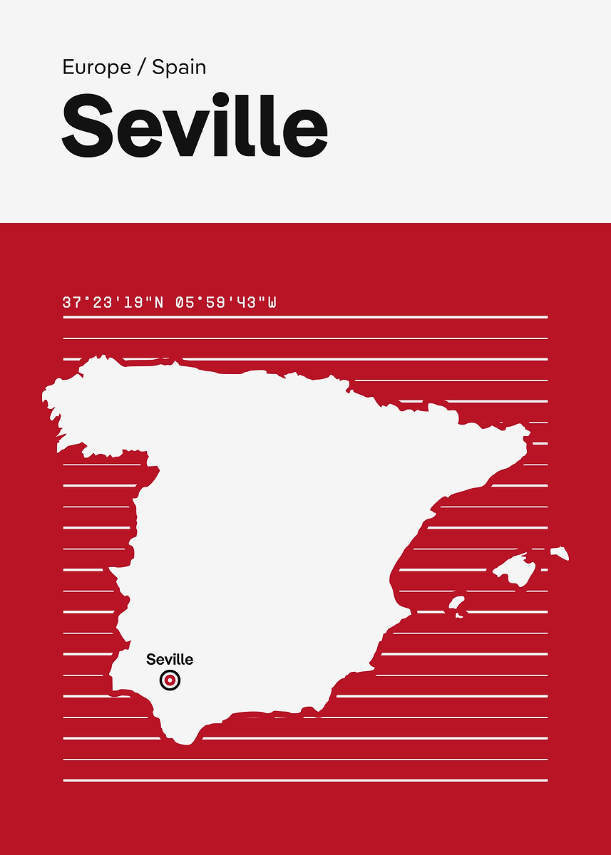'Seville City Map' Poster, picture, metal print, paint by Visitify ...