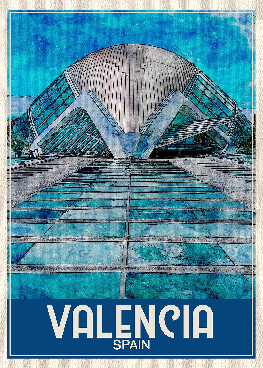 'Travel Art Valencia Spain' Poster, picture, metal print, paint by FAA ...