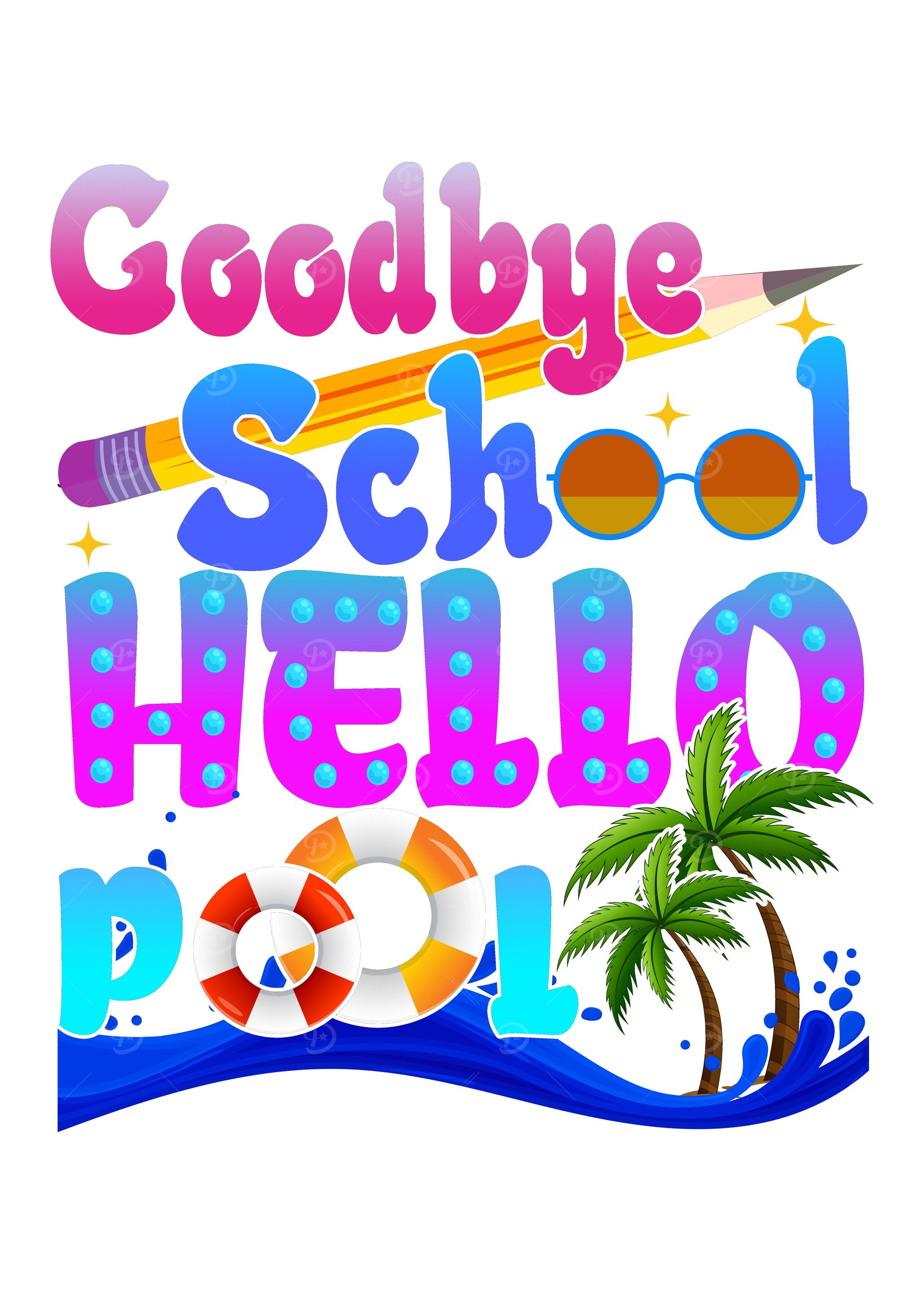 'Beach Hello Pool Day Of' Poster, picture, metal print, paint by ...