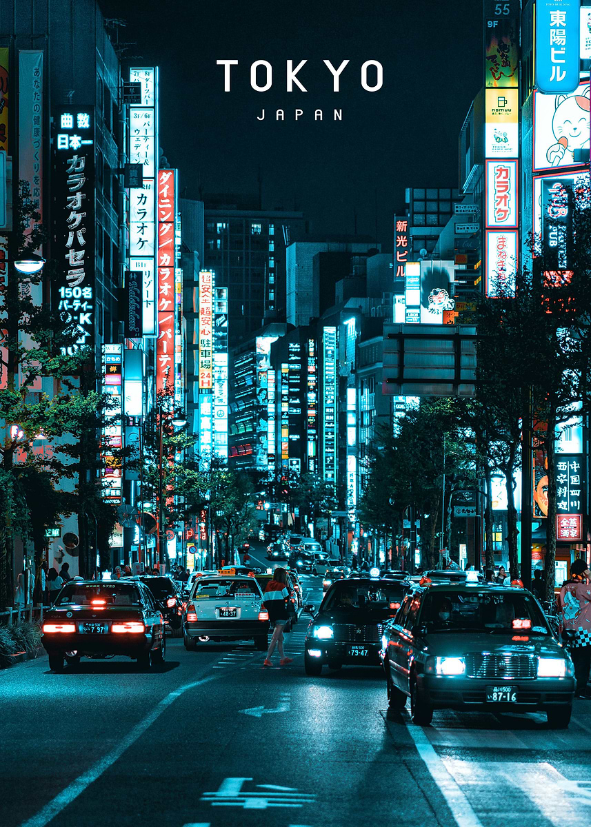 'Tokyo ' Poster, picture, metal print, paint by Famous City | Displate