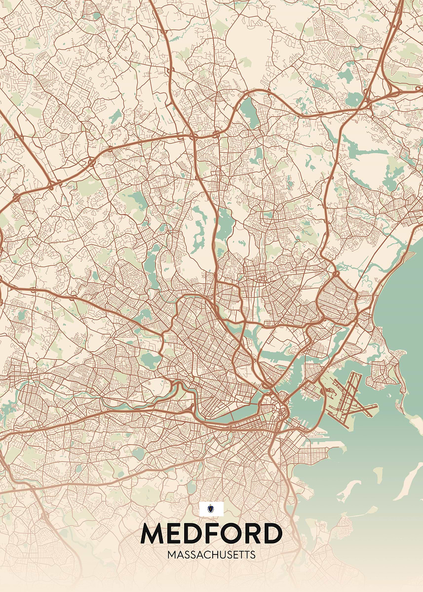 'Medford MA' Poster, picture, metal print, paint by IMR Designs | Displate