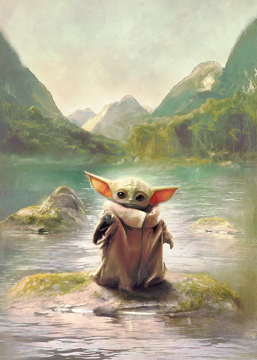 'Grogu' Poster, picture, metal print, paint by Star Wars | Displate