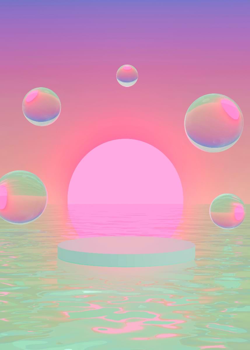 'Vaporwave Sunset' Poster, picture, metal print, paint by Simon Clement ...