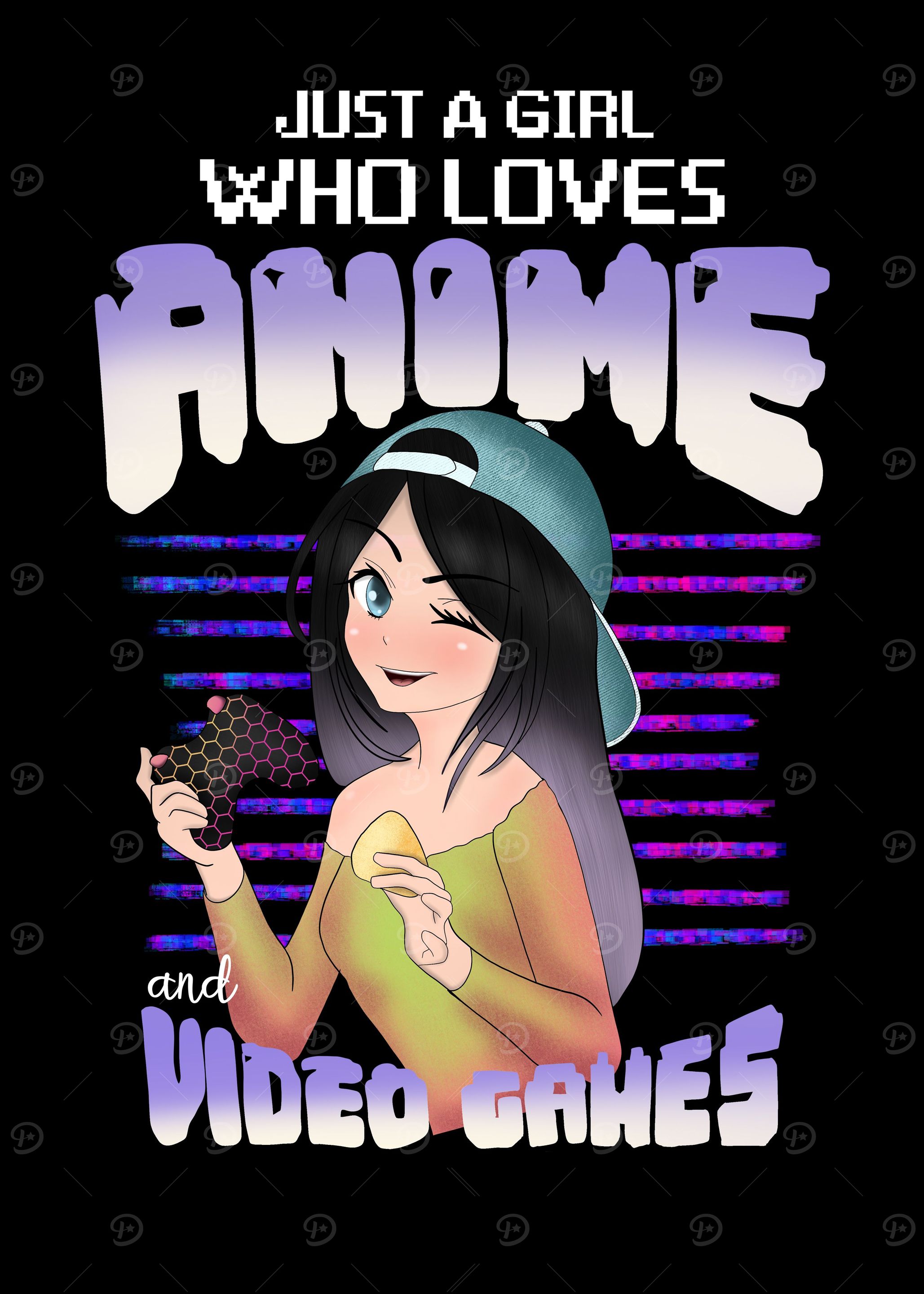 'gamer girl' Poster, picture, metal print, paint by Yacoub Al | Displate