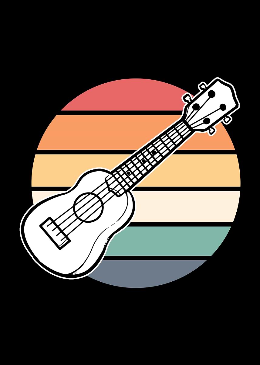 'Ukulele Retro' Poster, picture, metal print, paint by FunnyGifts ...