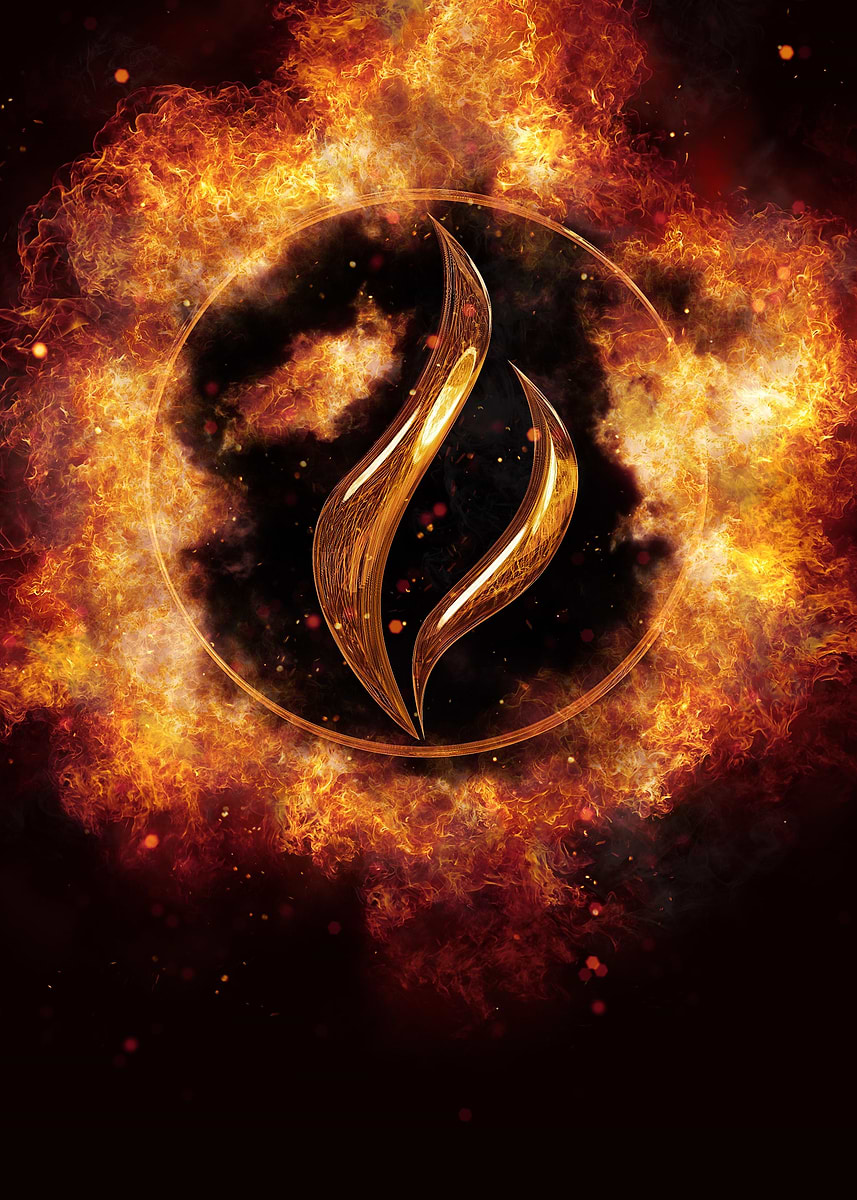 'Fire' Poster, picture, metal print, paint by Petra Rommelfanger | Displate