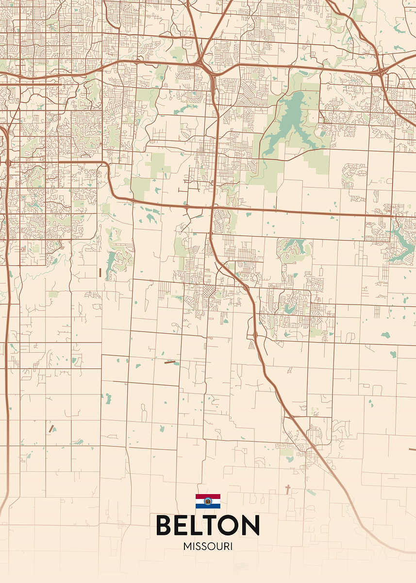 'Belton MO' Poster, picture, metal print, paint by IMR Designs | Displate