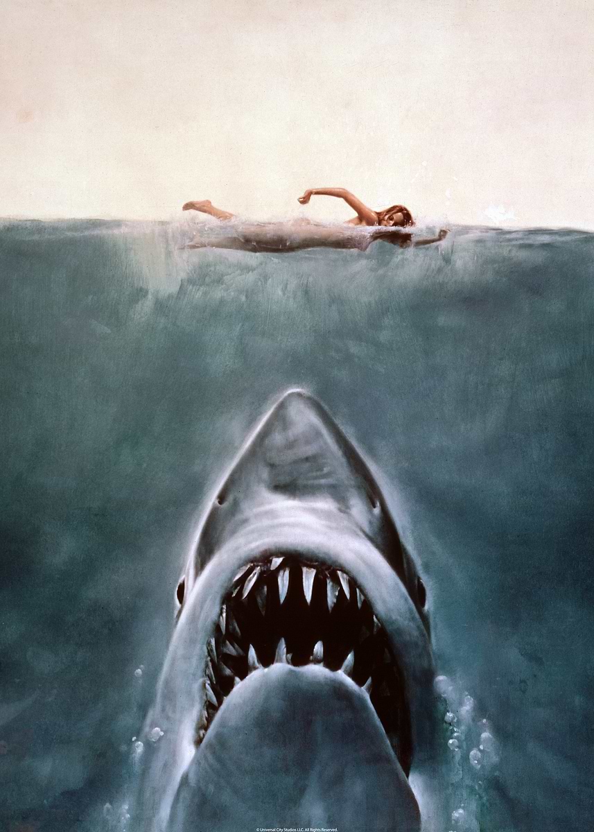 'JAWS poster no logo' Poster, picture, metal print, paint by JAWS movie ...