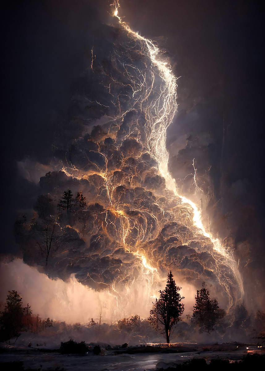 'Apocalyptic storm ' Poster, picture, metal print, paint by Sigma Rat ...