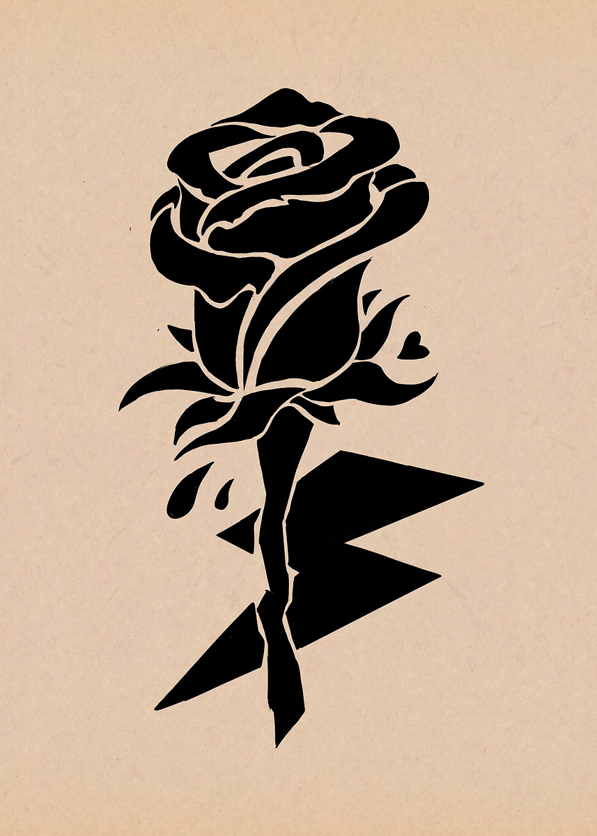'Lightening Struck Rose ' Poster, picture, metal print, paint by Sam ...
